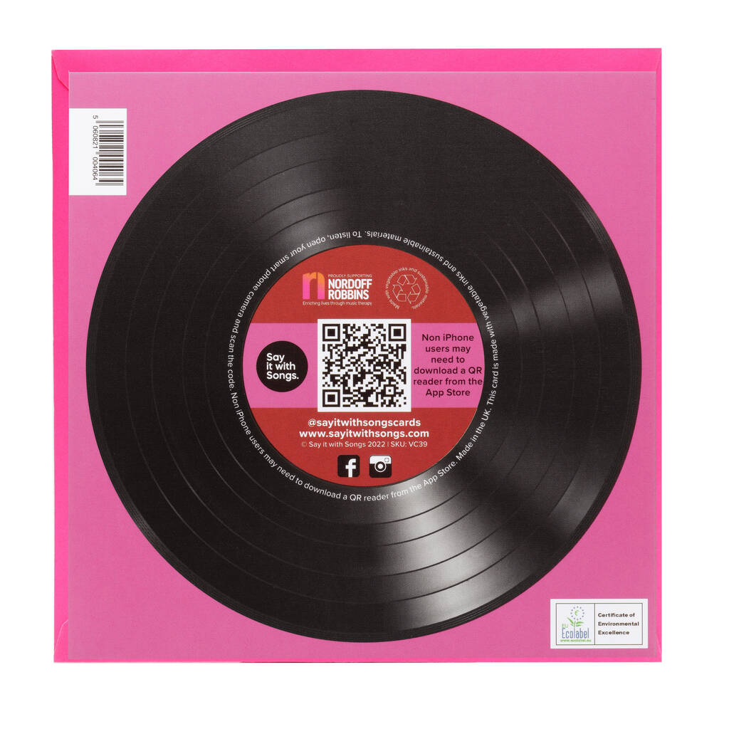 'Together In Electric Dreams' Vinyl Card By Say it with Songs ...
