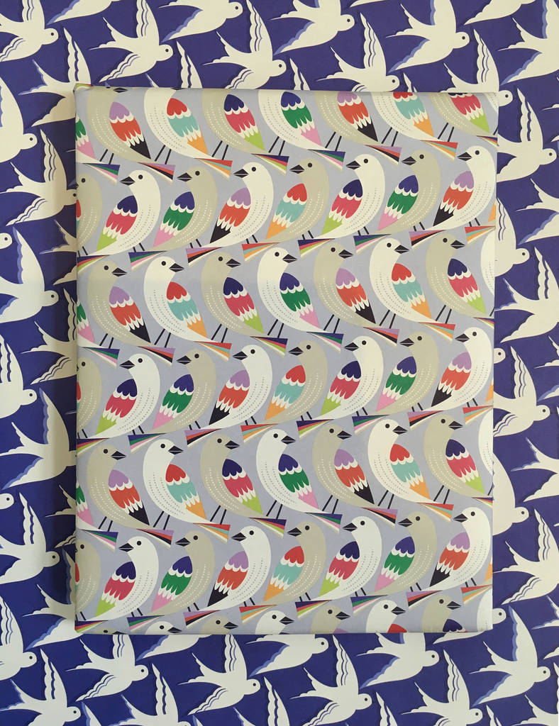 bird print wrapping paper, gift wrap collection by elvira van ...