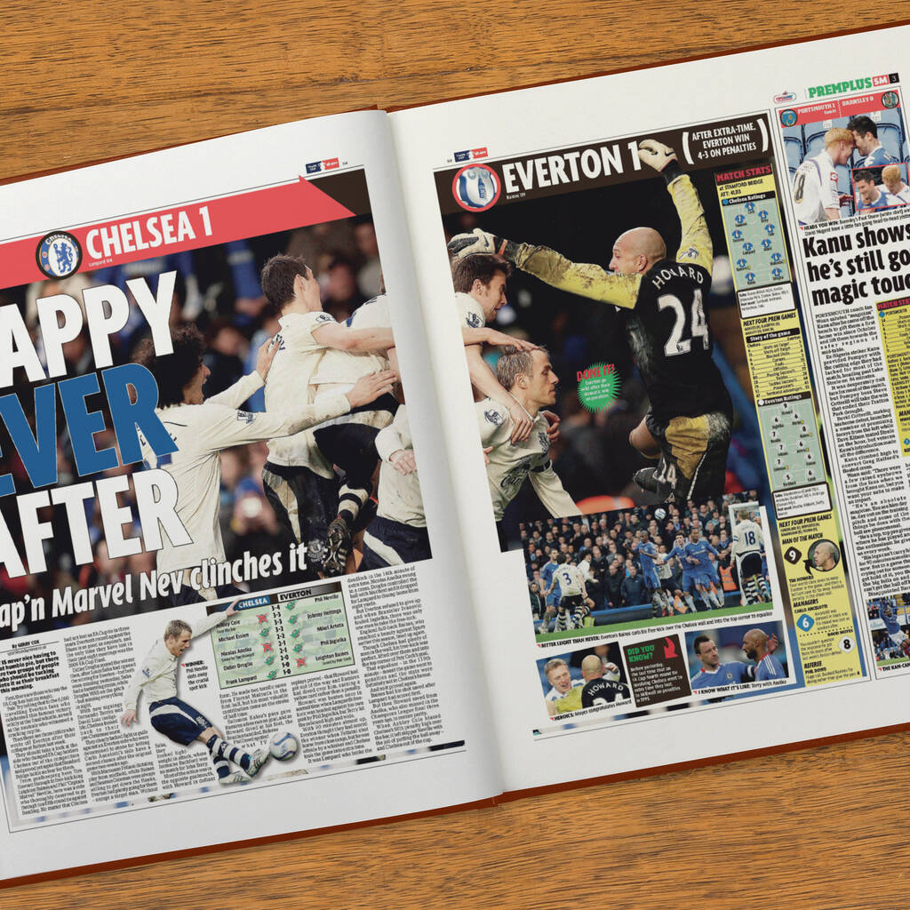 Everton Personalised Football Gift Newspaper Book By Historic ...