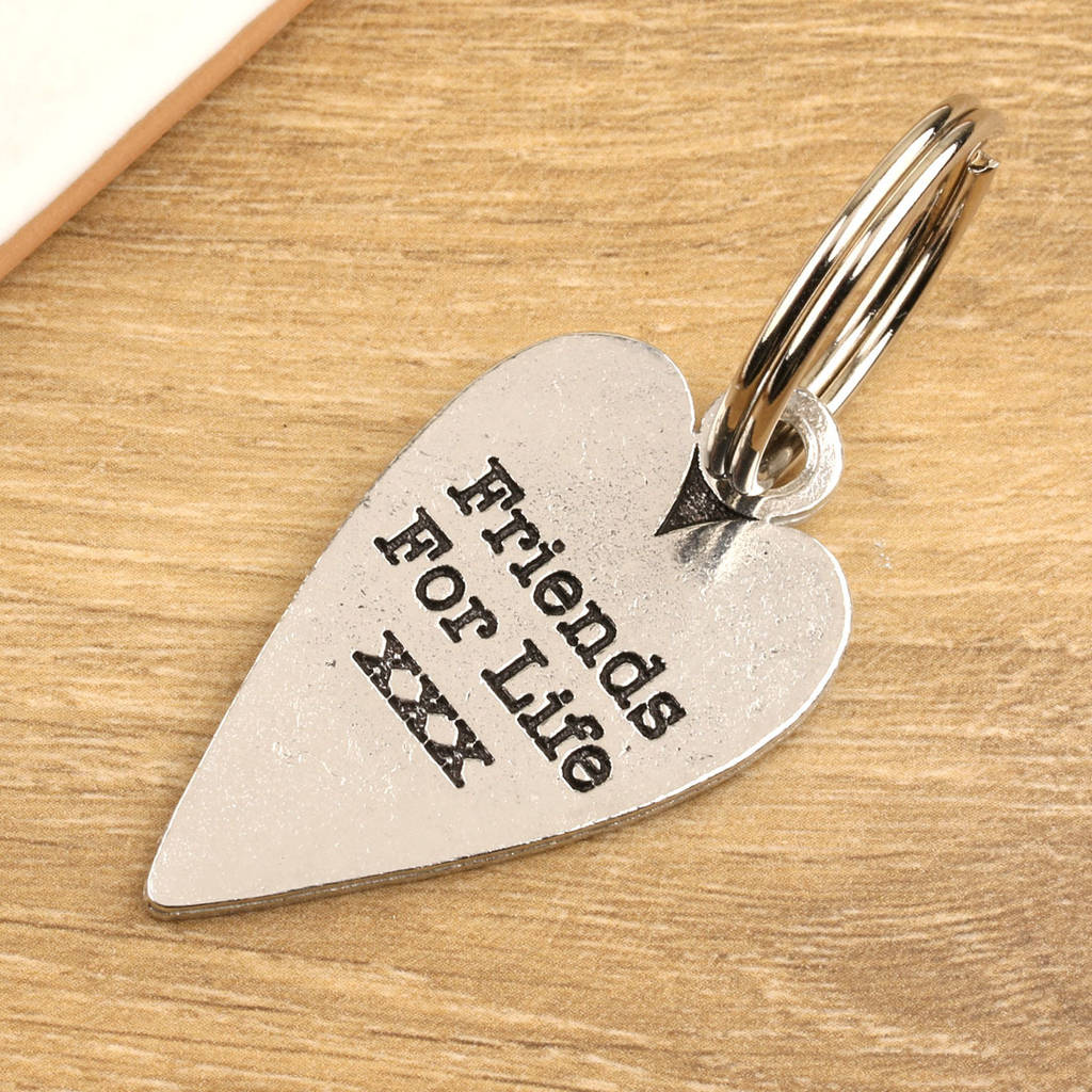 friendship gift,friends for life long heart keyring by multiply design ...