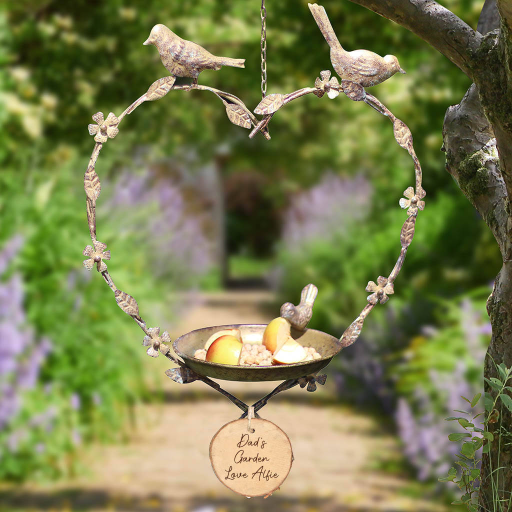 Personalised Heart Garden Bird Dish Gift By Dibor | notonthehighstreet.com