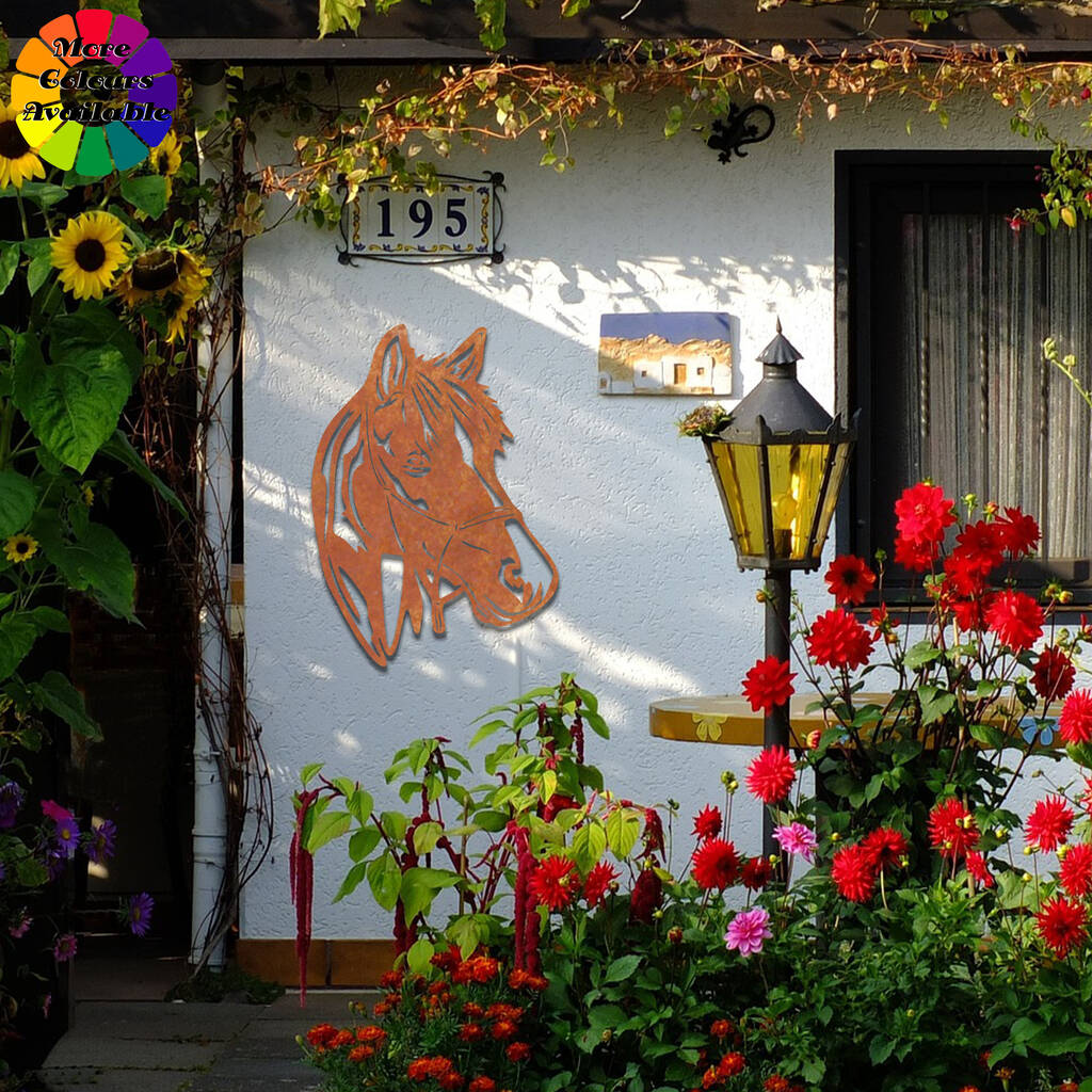 Rusted Metal Horse Head Stables Decor Wall Art By Duke Craft ...