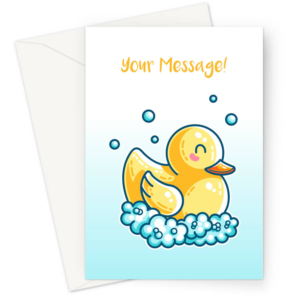 Cute Personalised Rubber Duck Greeting Card Size A5 By Flaming Imp ...