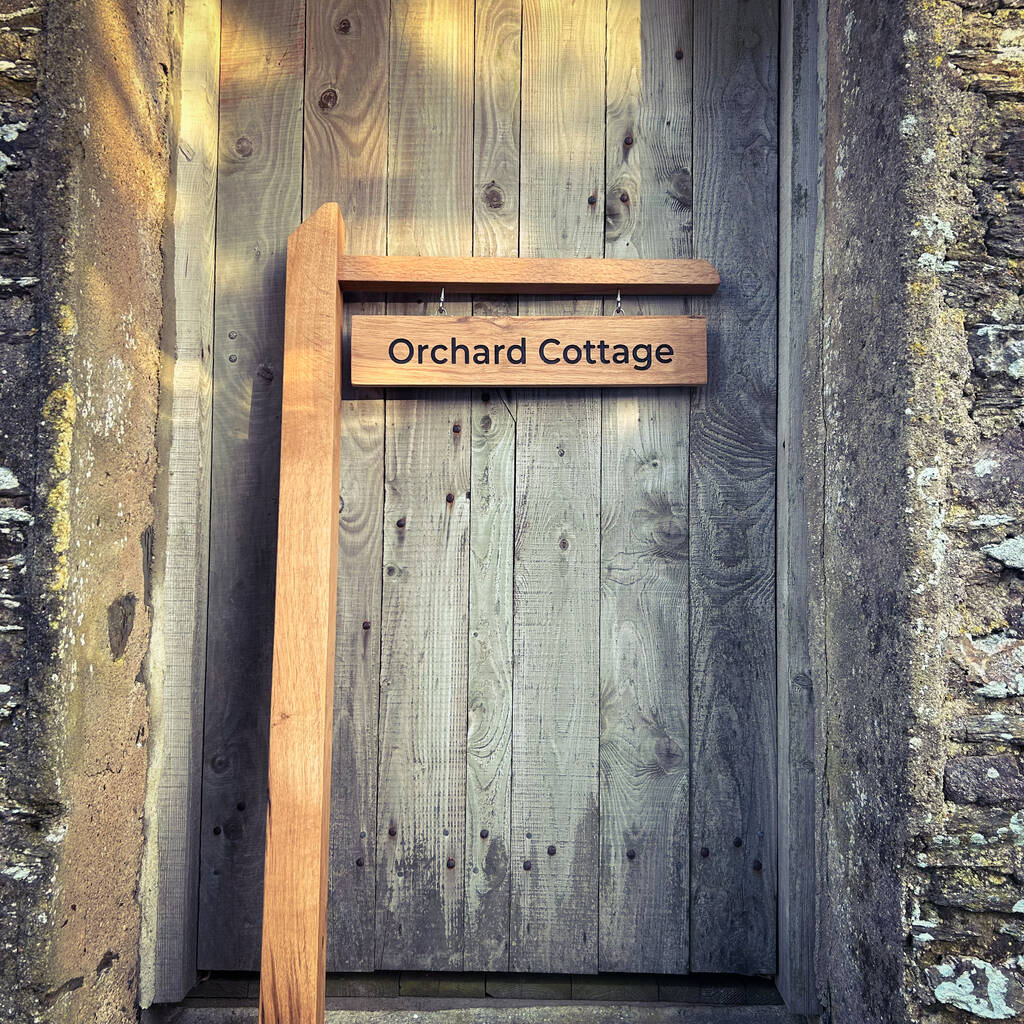 Engraved Hanging Oak Sign Post By Grain Designs | notonthehighstreet.com