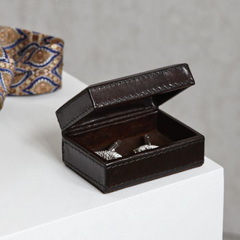 Personalised Leather Mini Cufflink Box By Life of Riley ...