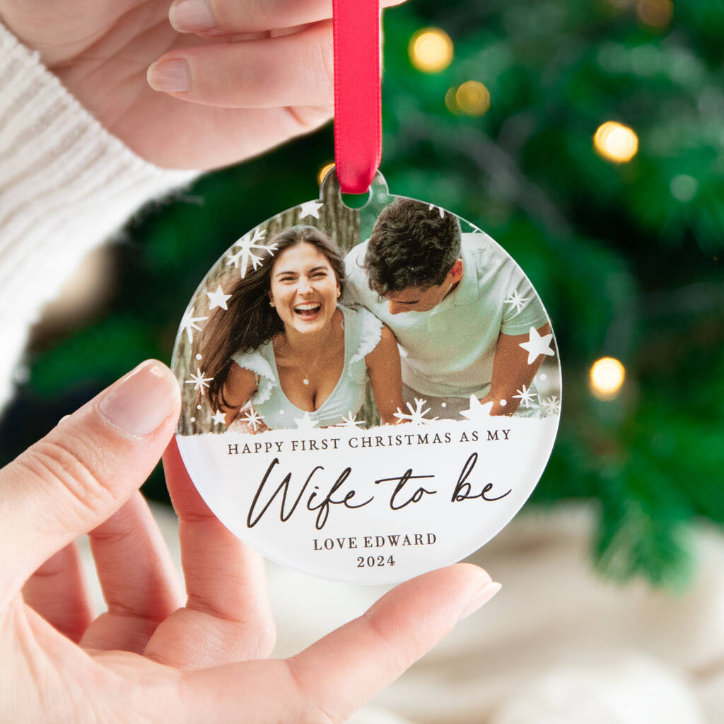 Personalised Christmas Photo Bauble For Wife To Be By Secret Creation