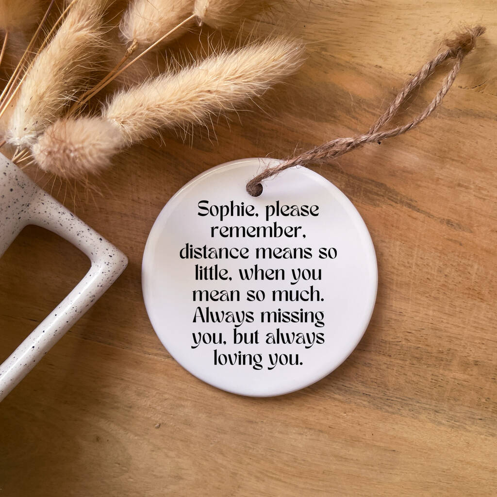 Personalised Distance Means So Little Ceramic Ornament By By The Pines ...