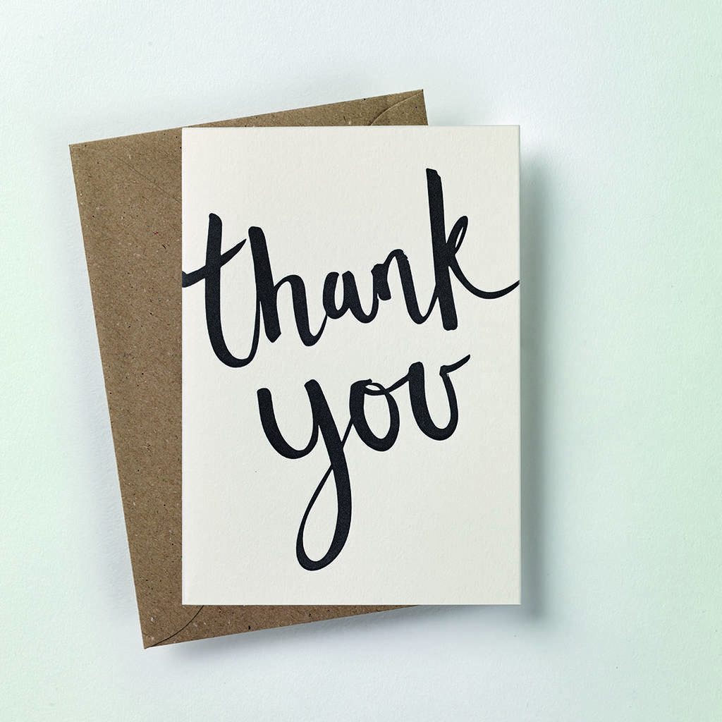 'thank You' Script Letterpress Card By Over The C. | notonthehighstreet.com