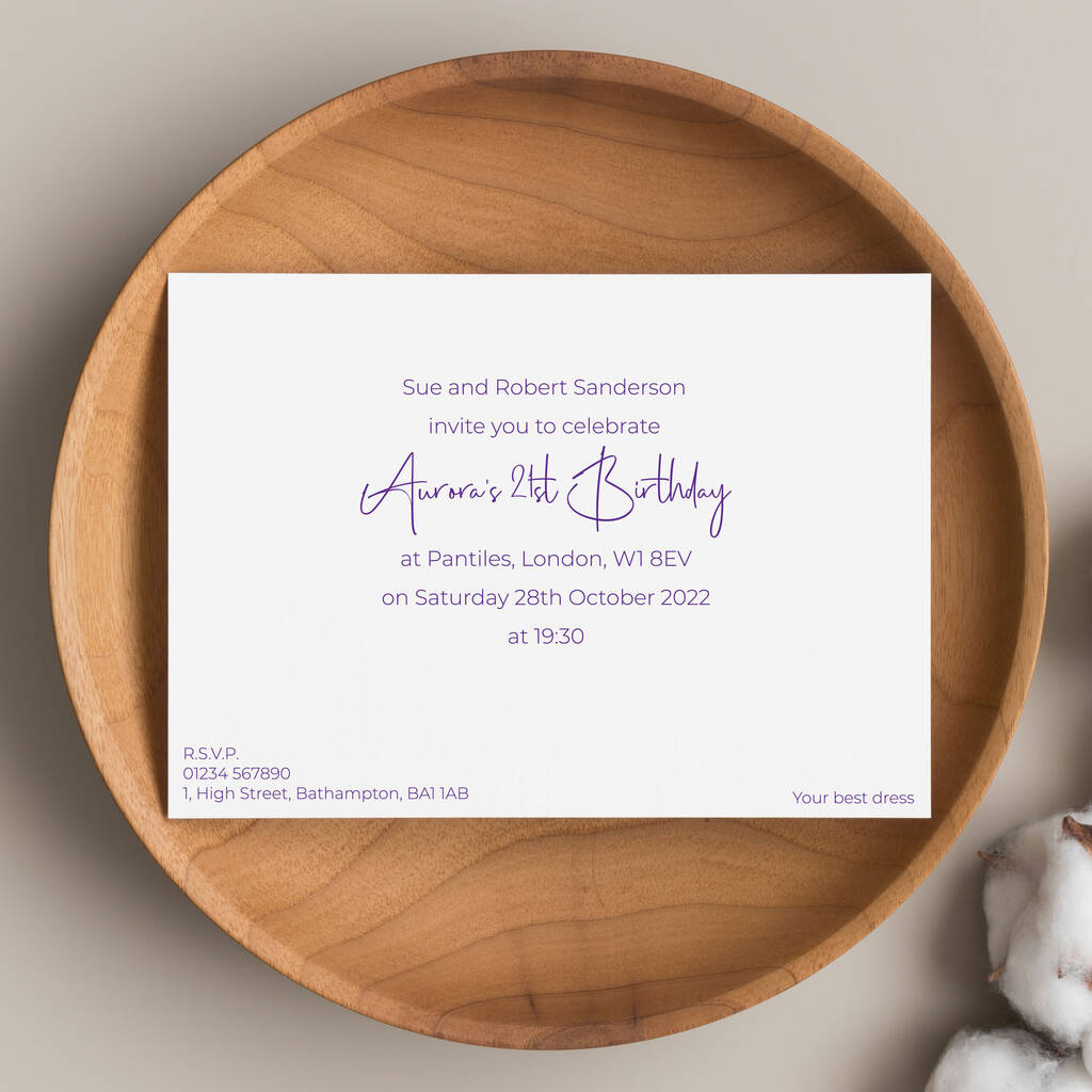 Formal Invitations In A Choice Of Colours And Fonts By Lunella ...