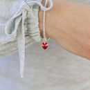 Swarovski Crystal Heart Silver Stretch Charm Bracelet By Joy By Corrine ...