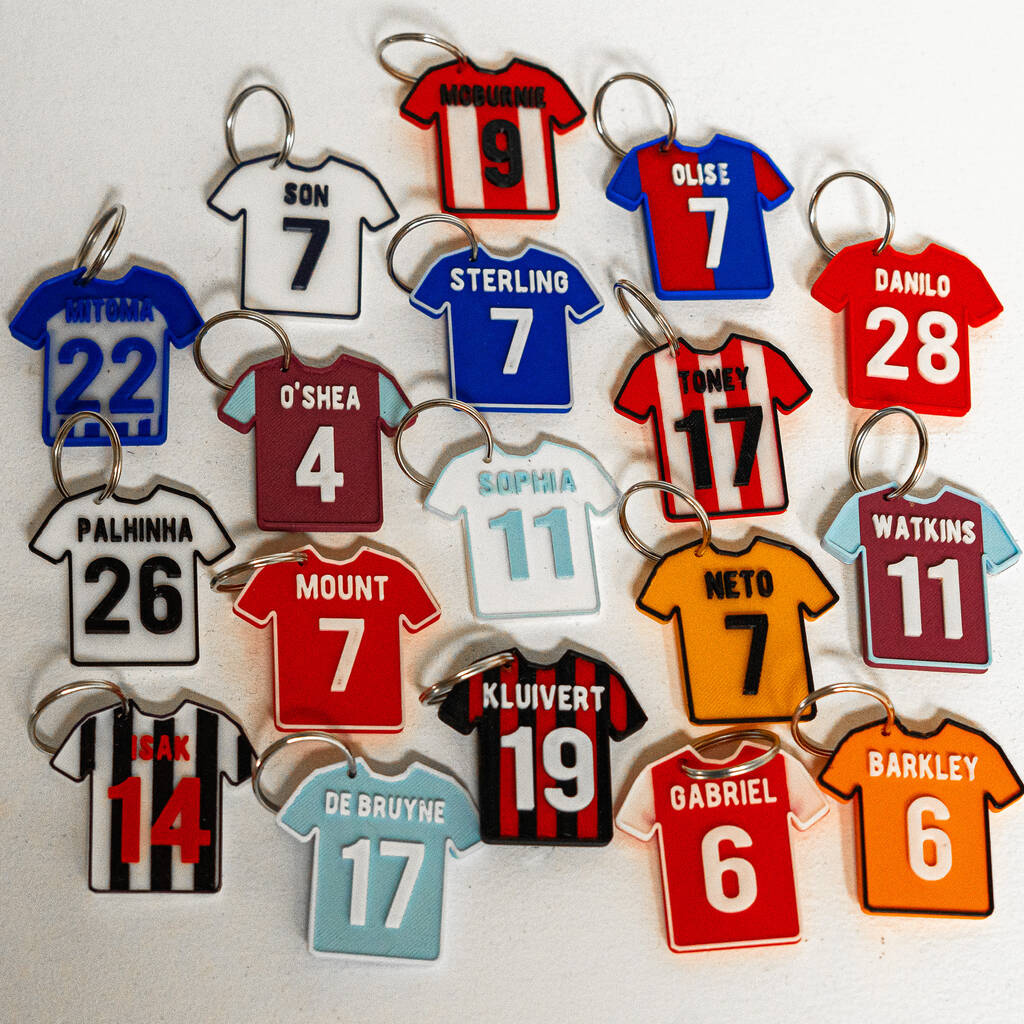 Personalised Football Shirt Keyring By Name Your Keyring