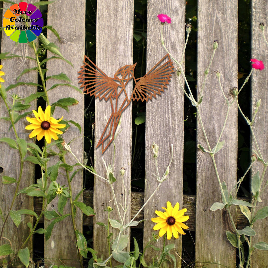 Rusted Metal Sparrow Rusted Geometric Bird Garden Art By Duke Craft ...