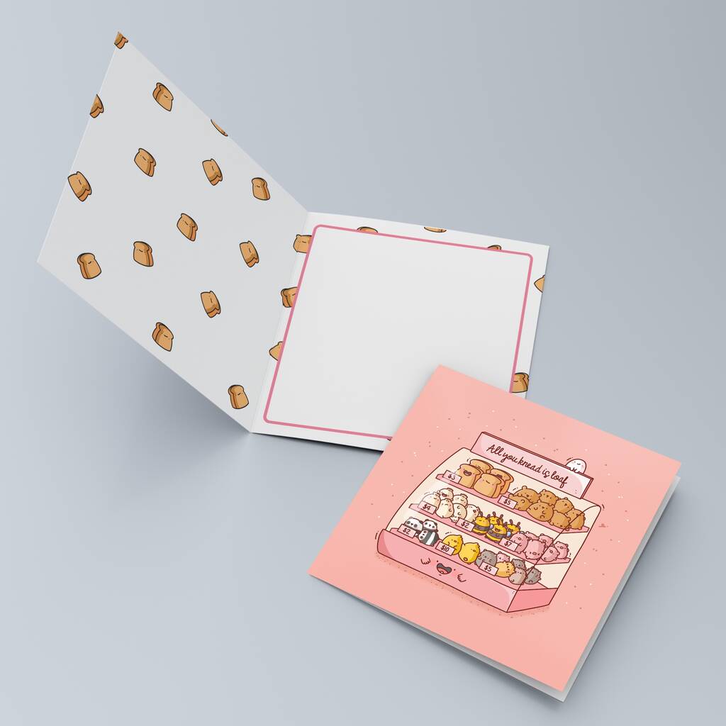 Cute Bakery Greetings Card By Toastedink