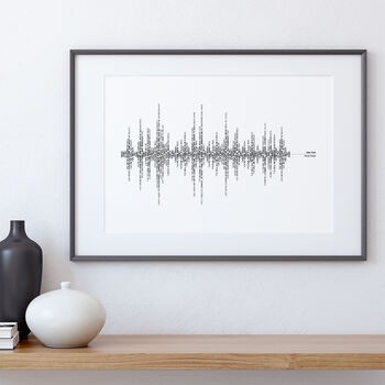 soundwave lyrics typography print, personalised song by dinkit ...