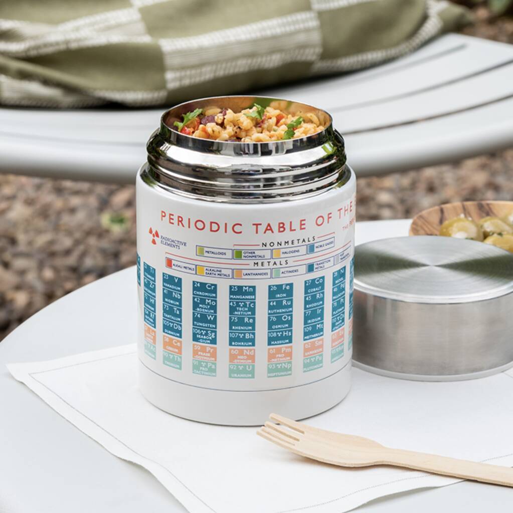 Periodic Table Stainless Steel Food Flask By HELLO LOVELY