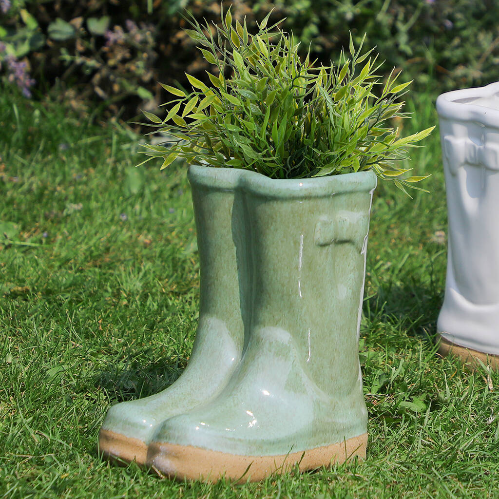 Set Of Two Glazed Ceramic Plant Pots By Dibor