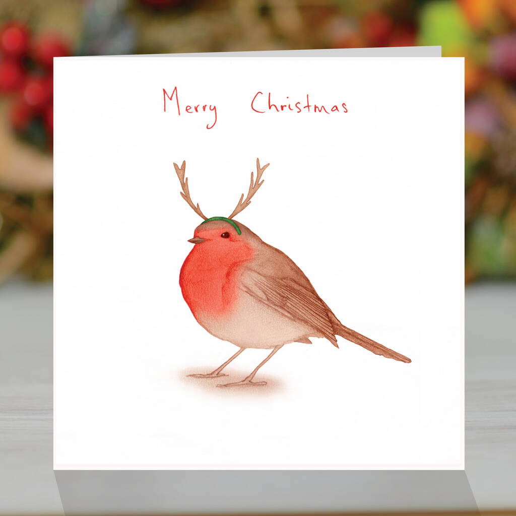 'reindeer Robin' Christmas Card By Loveday Designs | notonthehighstreet.com