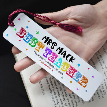Personalised Aluminium Metal Best Teacher Bookmark By A Type Of Design ...