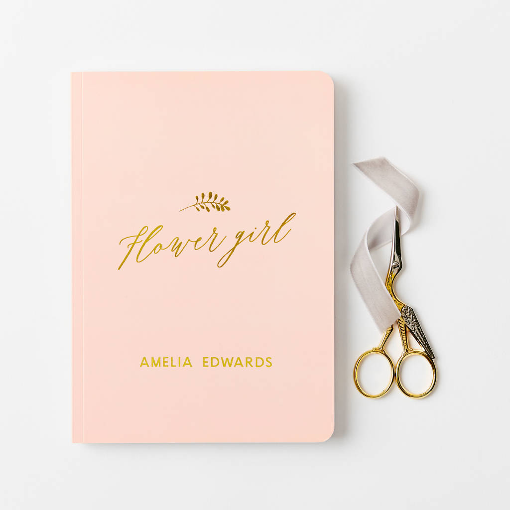 Personalised Flower Girl Softback Notebook By Martha Brook