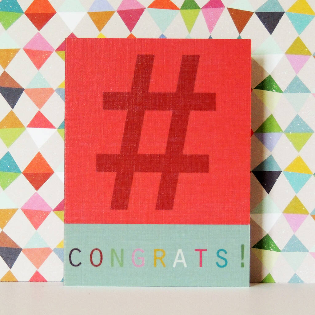 Mini Hashtag Congratulations Card By Kali Stileman Publishing ...