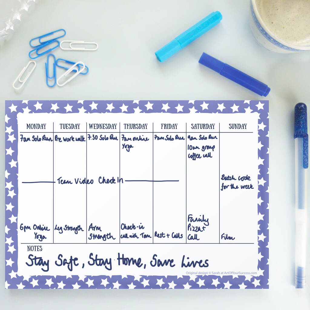 Star Pattern Weekly Planner Pad By Art Of Your Success ...