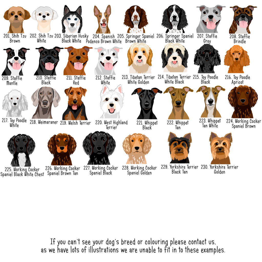 Bold Dog Breed Premium Illustrated Name Tag By Hoobynoo