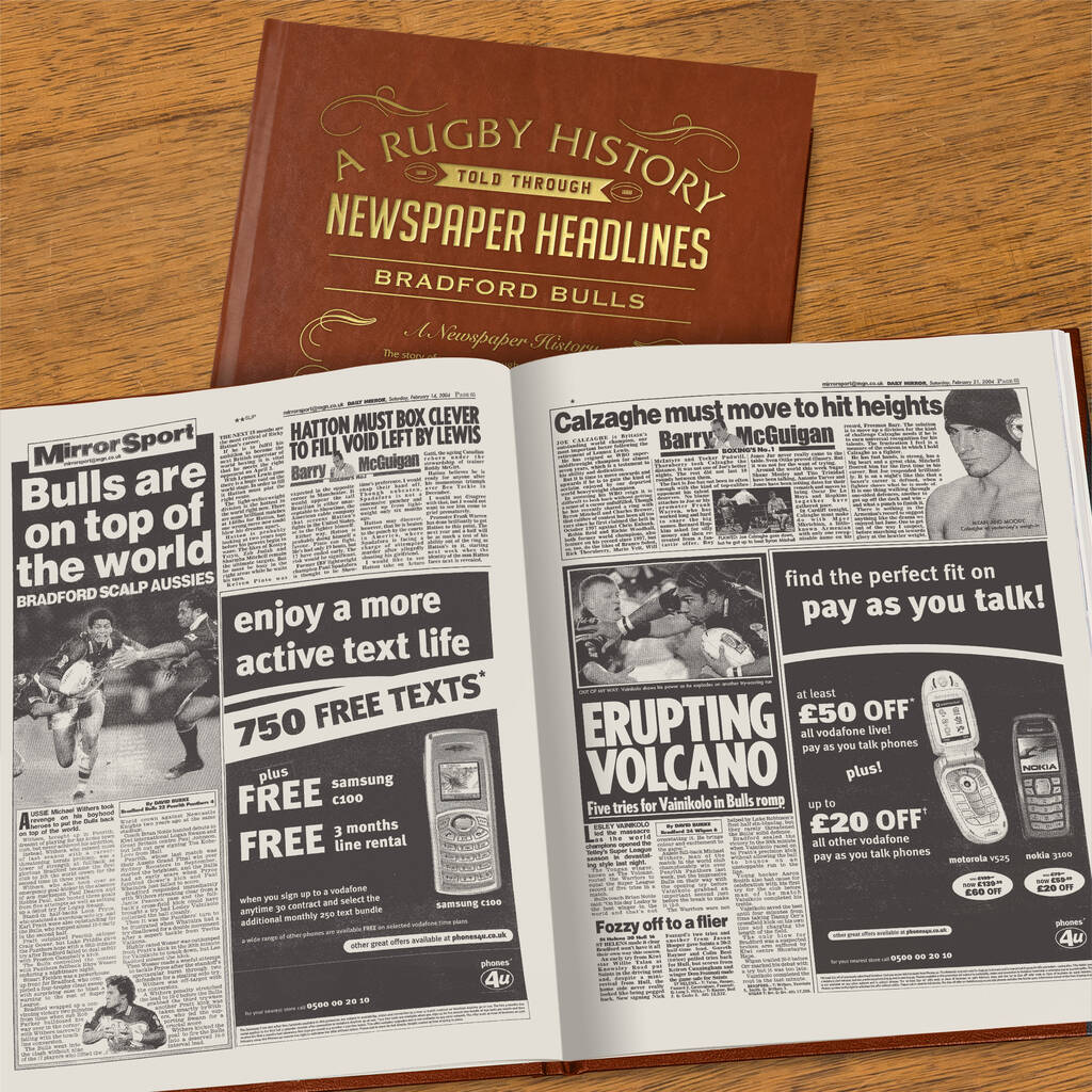 Bradford Bulls Personalised Gift Newspaper Book By Historic Newspapers ...