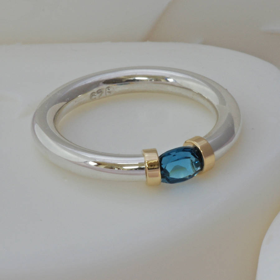 sterling silver gem set tension ring by anthony blakeney ...