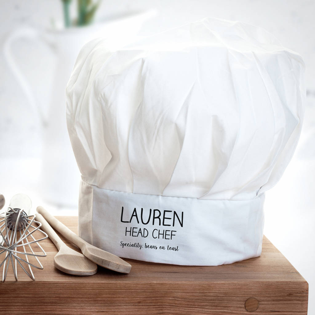 personalised head chef hat by jonny's sister | notonthehighstreet.com