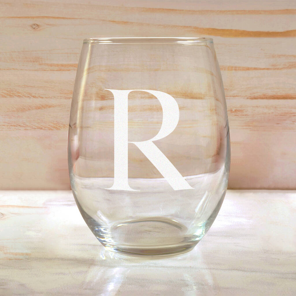 Personalised Classic Initial Stemless Glass By Love Lumi Ltd ...