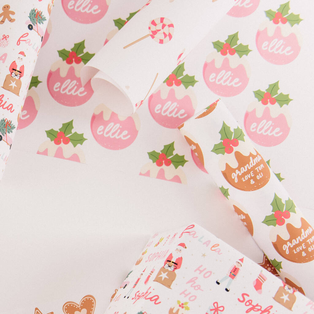 Personalised Christmas Pudding Wrapping Paper By Abigail Warner ...