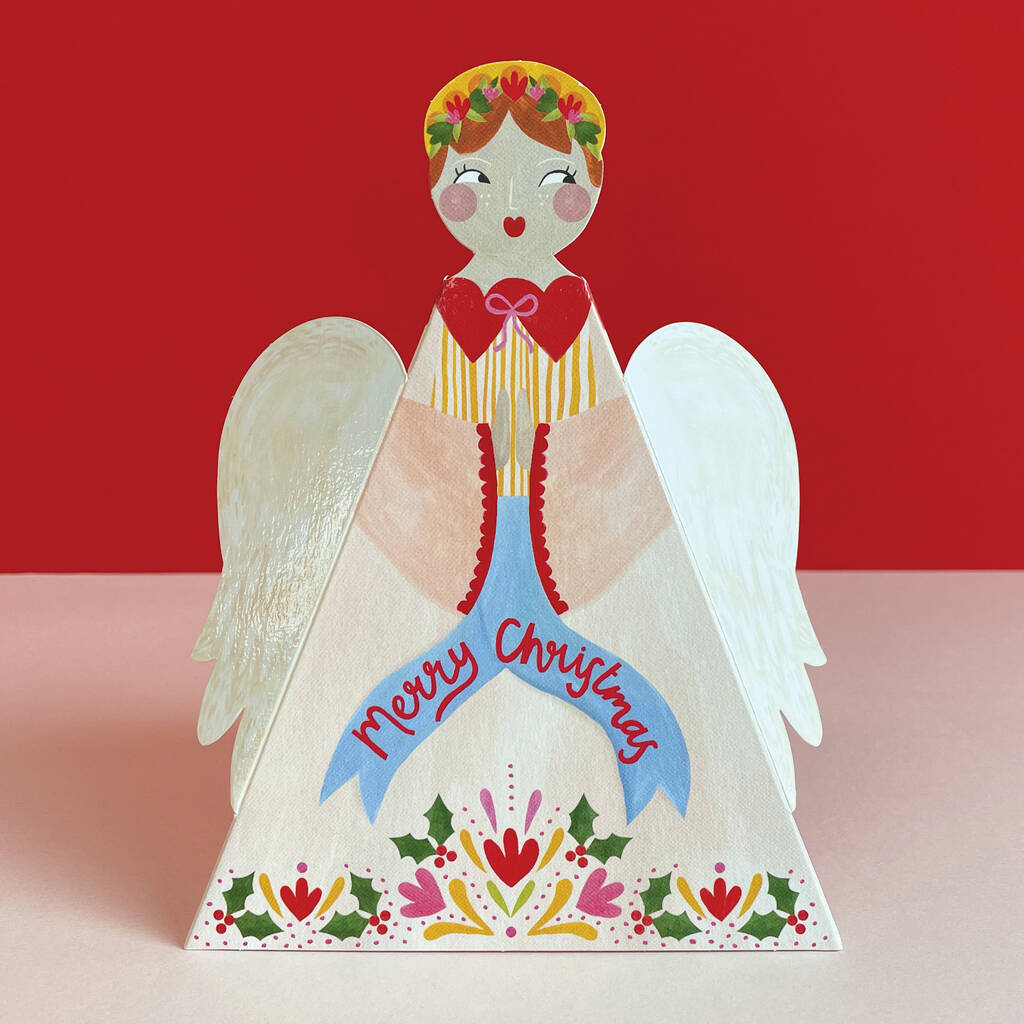 ' 3D Fold Out Angel' Christmas Card By Raspberry Blossom