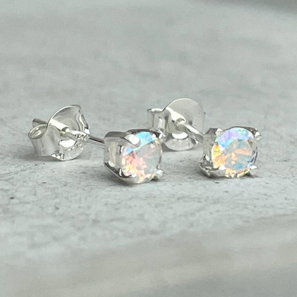 925 Sterling Silver Rainbow Studs By Secret Halo