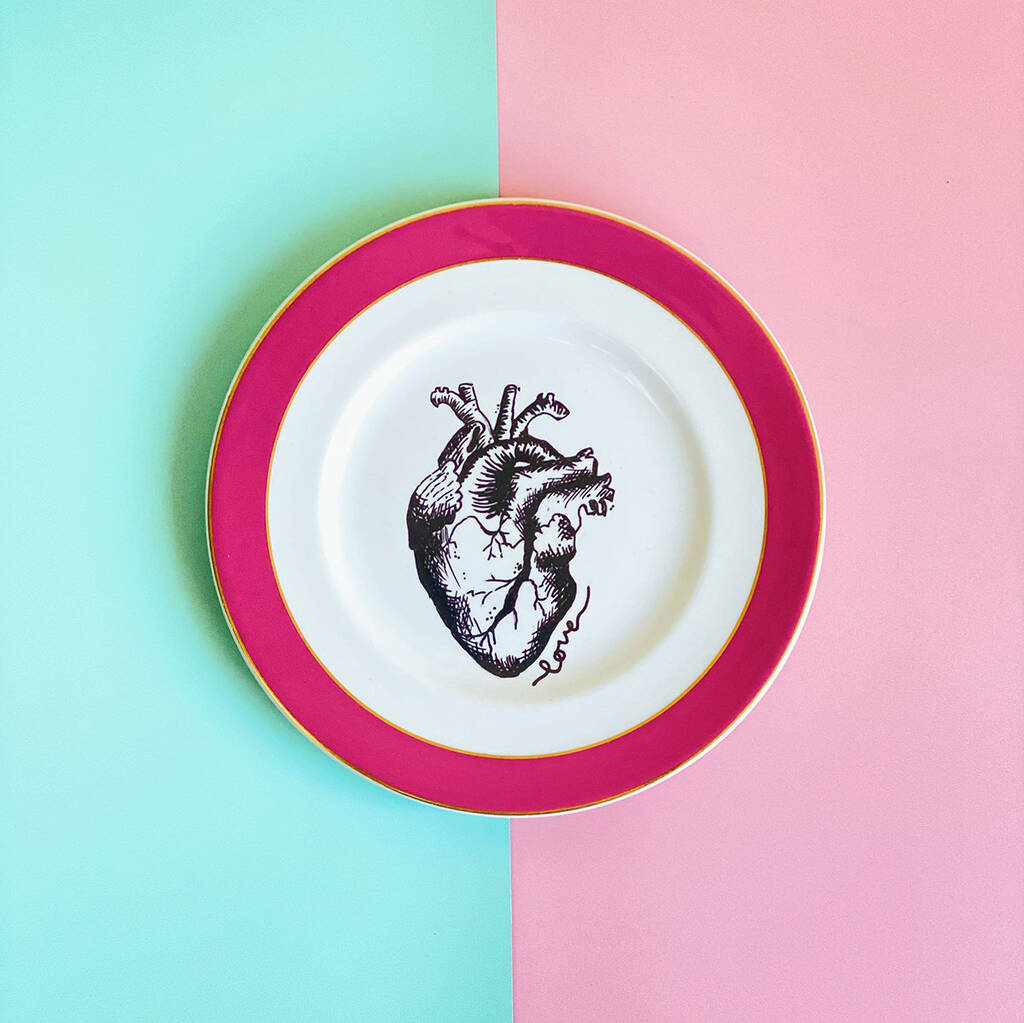 Anatomical Heart Vintage Plate Home Decor By by Clare plates