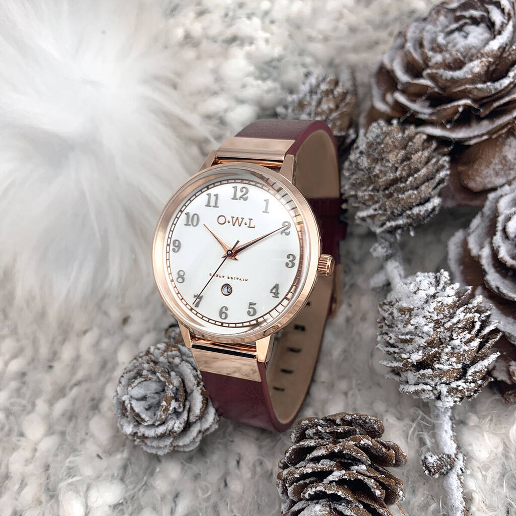 Sutton Personalised Ladies Leather Strap Watch By OWL Watches ...