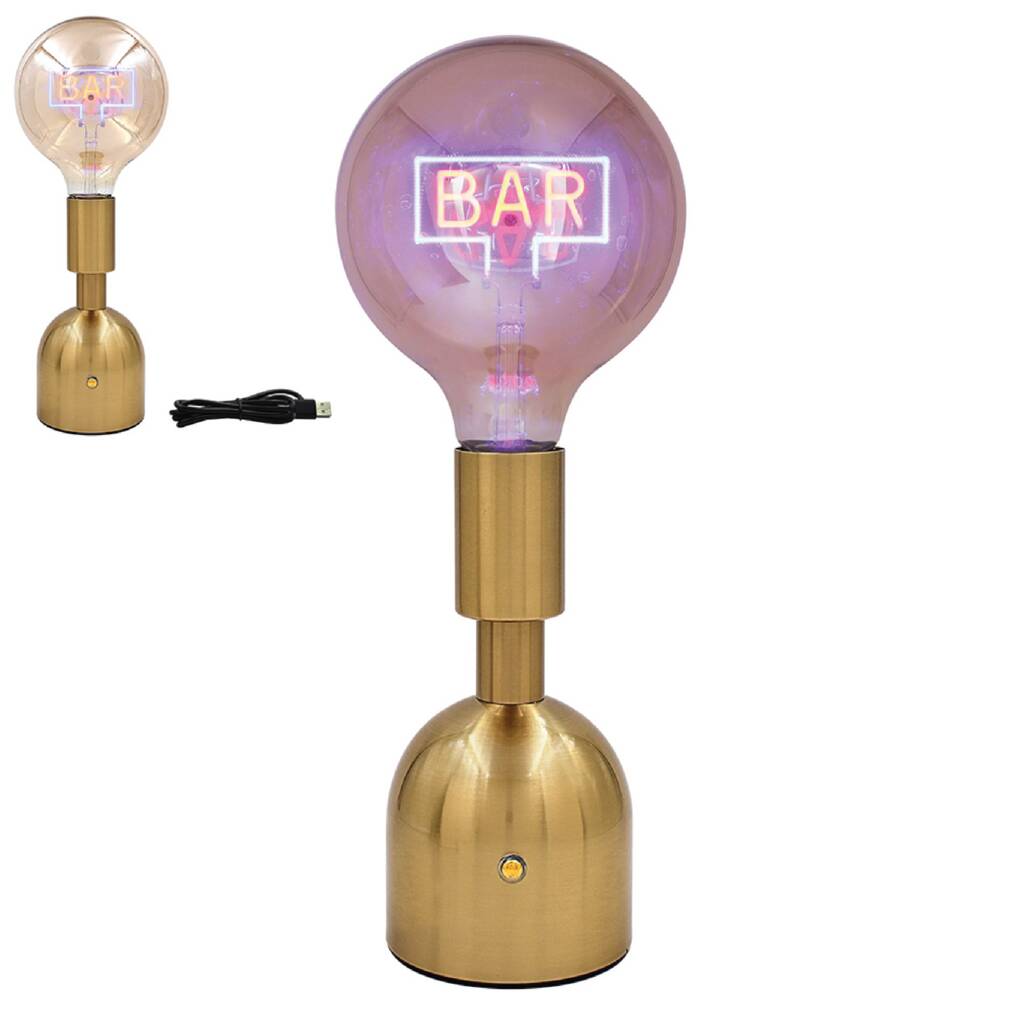 Bar Text Lamp By The Alphabet Gift Shop