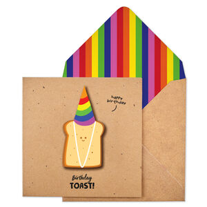 Handmade Birthday Toast Personalised Card By Tache