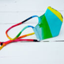 Kids Denim Face Mask With Rainbow Tie By Wild Things Funky Little ...