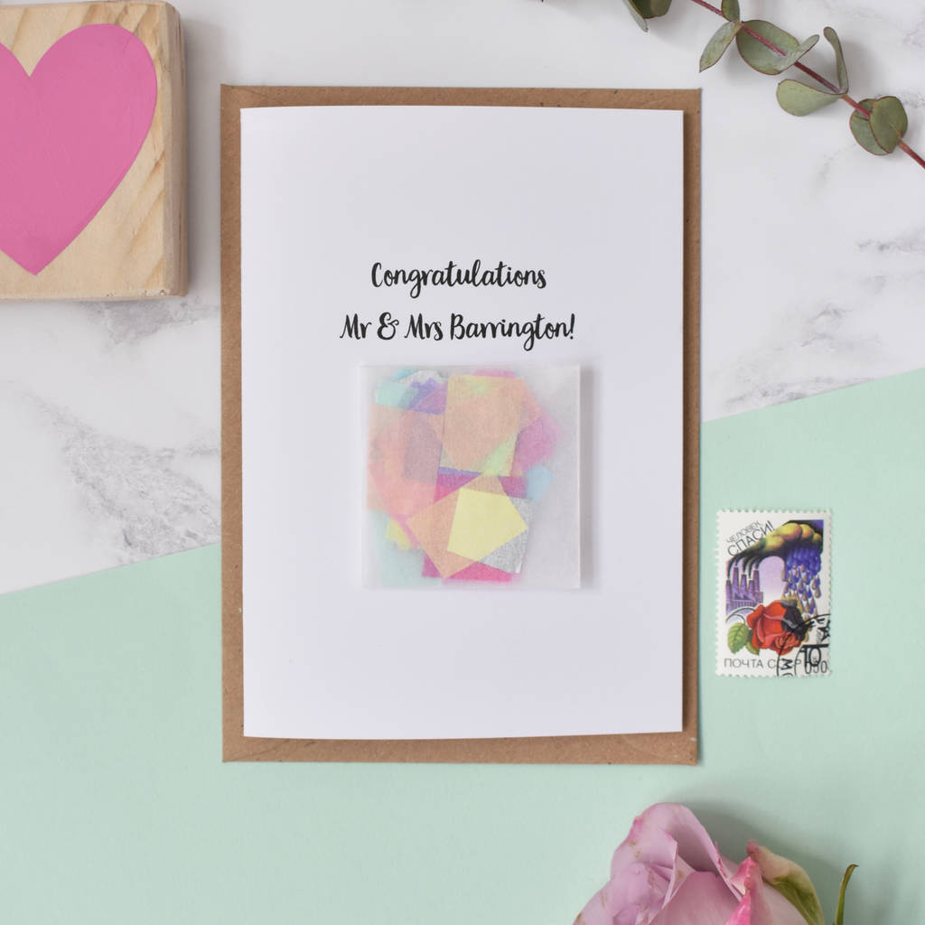 Personalised Wedding 'congratulations' Confetti Card By Pops Of Colour ...