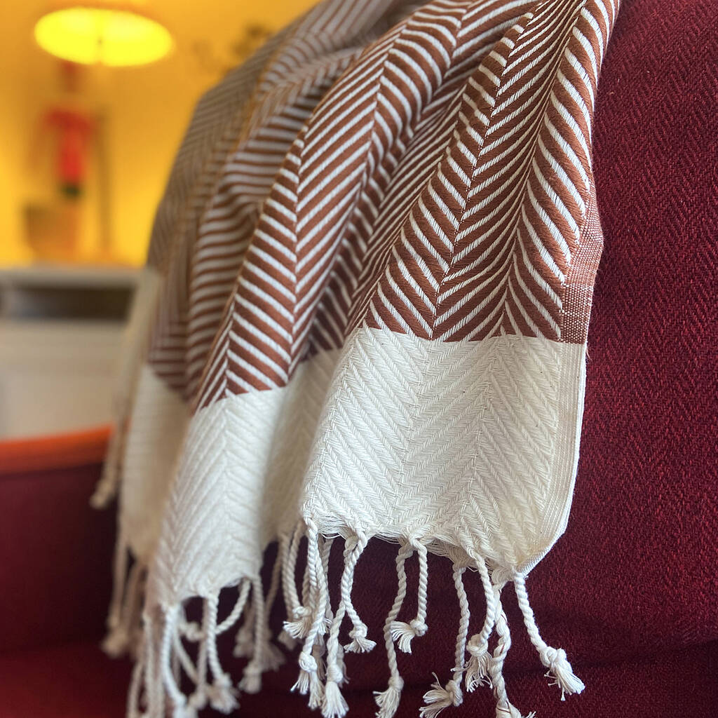 Herringbone Handloomed Soft Throw By Living Roots | notonthehighstreet.com