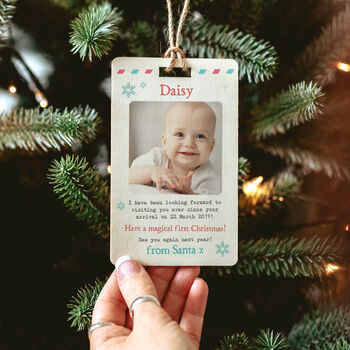 Baby's First Christmas Message From Santa Wooden Tag By The Drifting ...
