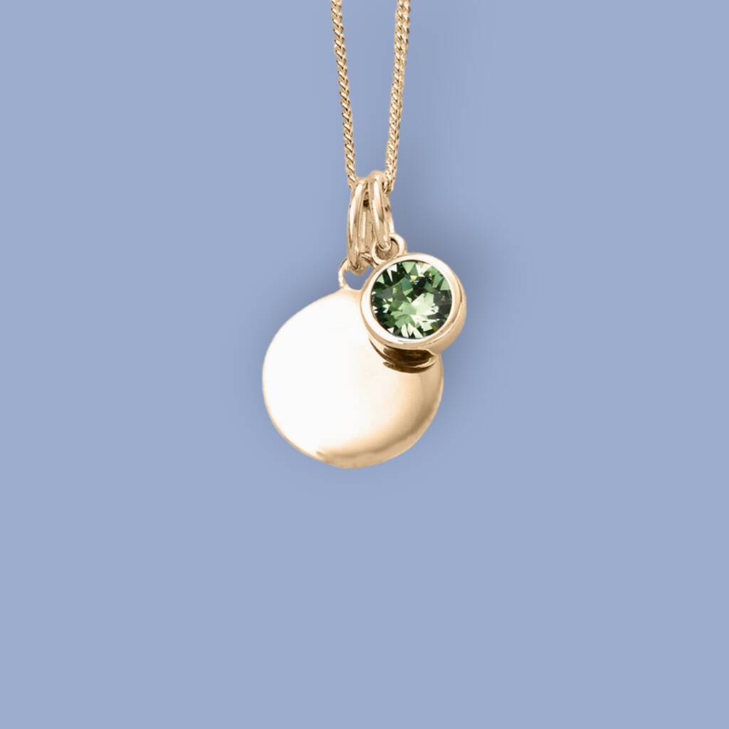 Genuine Peridot Cz Necklace In 18ct Gold Plated Silver By Songs of Ink ...