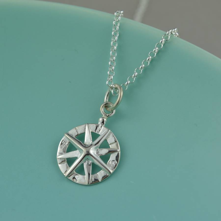silver compass necklace by lily charmed | notonthehighstreet.com