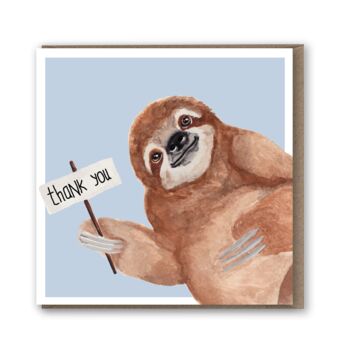 Thank You Sloth Card By lil wabbit | notonthehighstreet.com