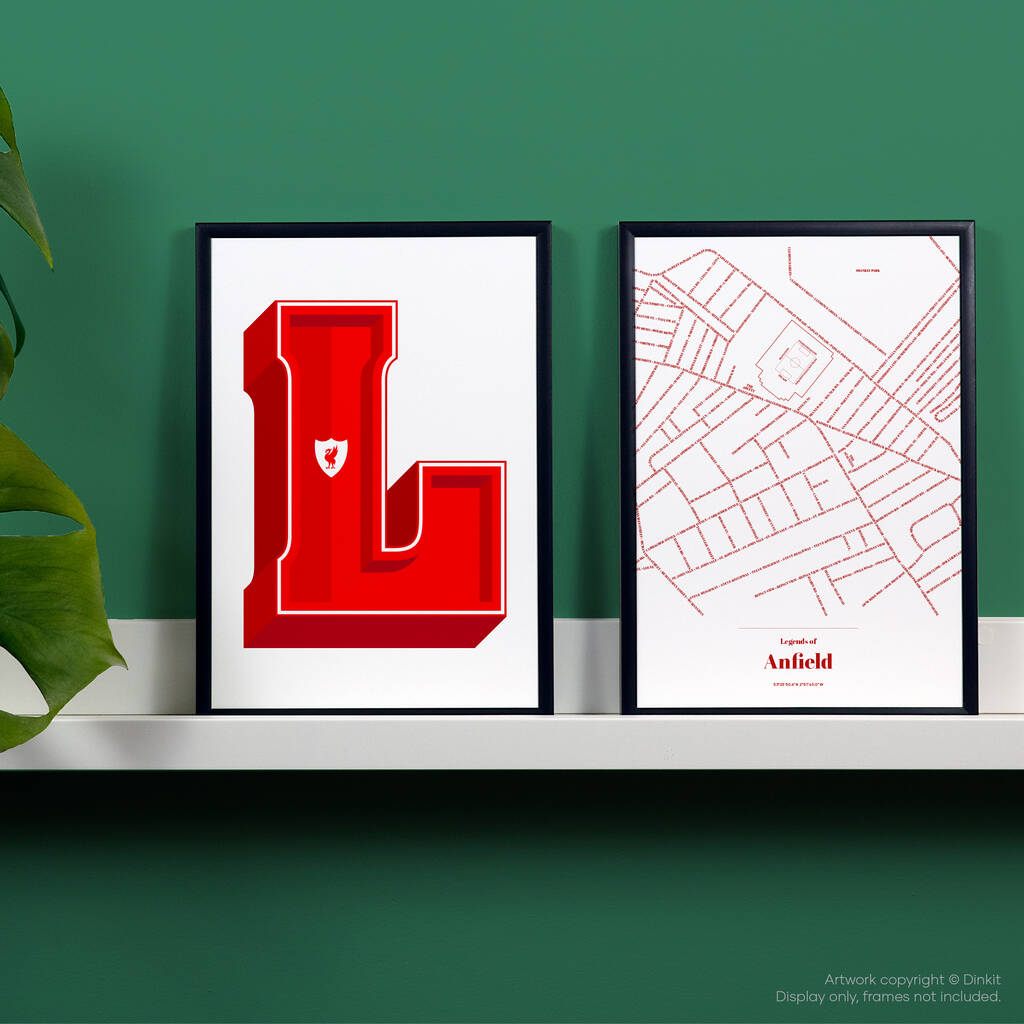 Liverpool Football Typography Wall Art A Z Prints By Dinkit ...