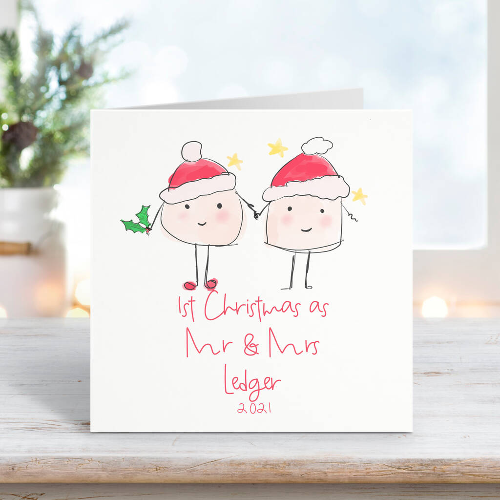 First Christmas As A Married Couple Fun Xmas Card By Parsy Card Co ...