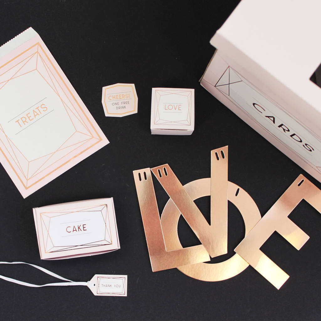 Blush Rose Gold Wedding Cake Boxes By Posh Totty Designs Interiors ...