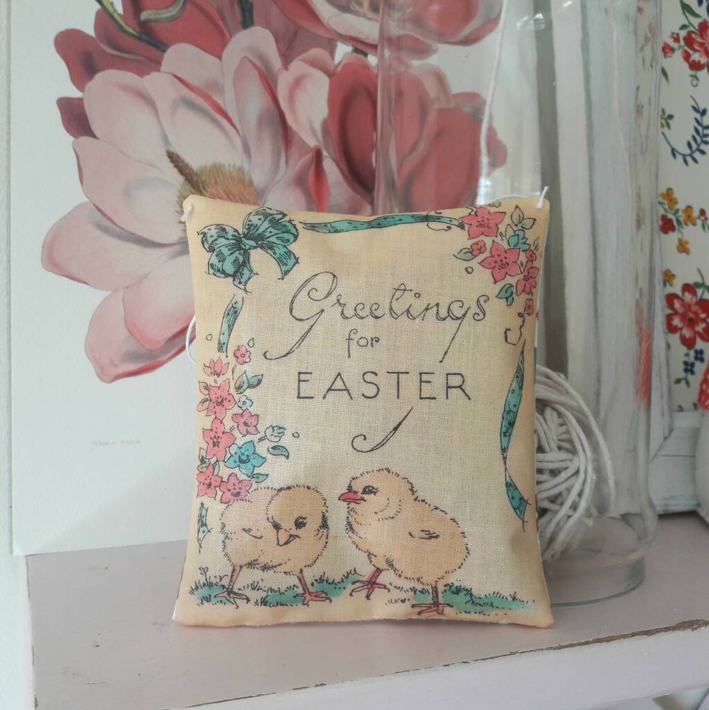 fabric easter chick greetings fragranced gift sachet by the blueberry ...