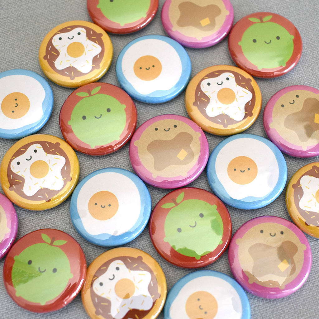 Kawaii Breakfast Badge Set By Asking For Trouble