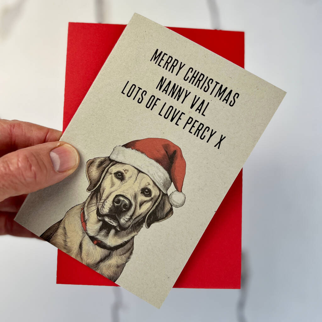 Santa Labrador Dog Personalised Christmas Card By Adam Regester Design